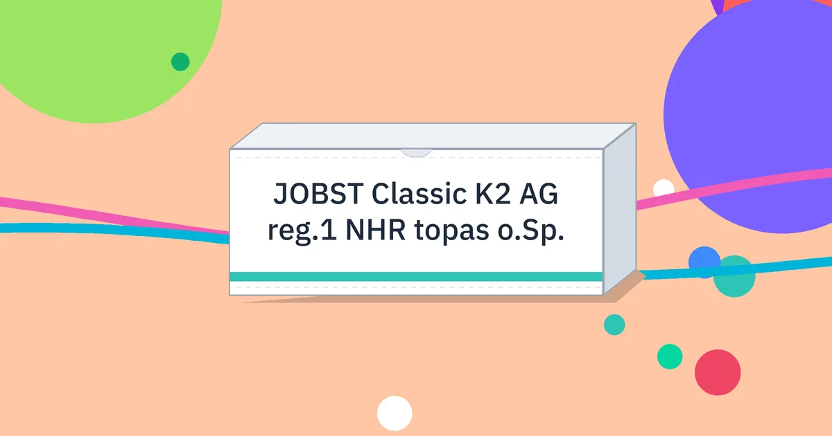 Symbolbild: Packung mit der Aufschrift JOBST Classic K2 AG reg.1 NHR topas o.Sp. (PZN 13063901) – Verfügbarkeit und Bezug in Apotheken in Frankfurt am Main