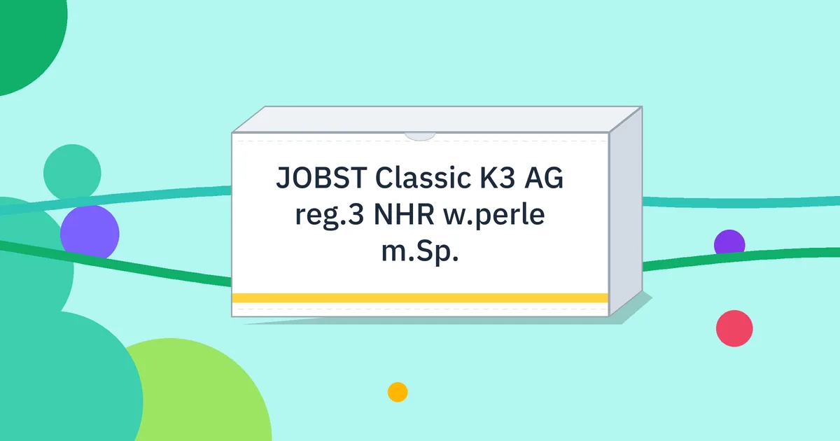 Symbolbild: Packung mit der Aufschrift JOBST Classic K3 AG reg.3 NHR w.perle m.Sp. (PZN 13073489) – Verfügbarkeit und Bezug in Apotheken in Frankfurt am Main