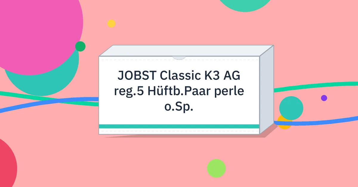 Symbolbild: Packung mit der Aufschrift JOBST Classic K3 AG reg.5 Hüftb.Paar perle o.Sp. (PZN 13076045) – Verfügbarkeit und Bezug in Apotheken in Frankfurt am Main