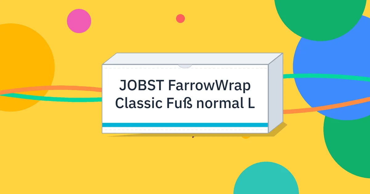 Symbolbild: Packung mit der Aufschrift JOBST FarrowWrap Classic Fuß normal L (PZN 13869538) – Verfügbarkeit und Bezug in Apotheken in Frankfurt am Main