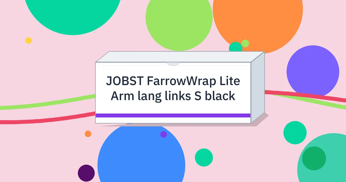 Symbolbild: Packung mit der Aufschrift JOBST FarrowWrap Lite Arm lang links S black (PZN 13870033) – Verfügbarkeit und Bezug in Apotheken in Frankfurt am Main