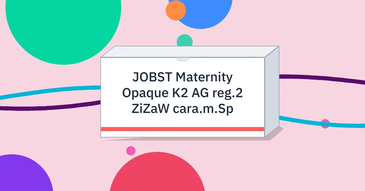 Symbolbild: Packung mit der Aufschrift JOBST Maternity Opaque K2 AG reg.2 ZiZaW cara.m.Sp (PZN 15851287) – Verfügbarkeit und Bezug in Apotheken in Frankfurt am Main