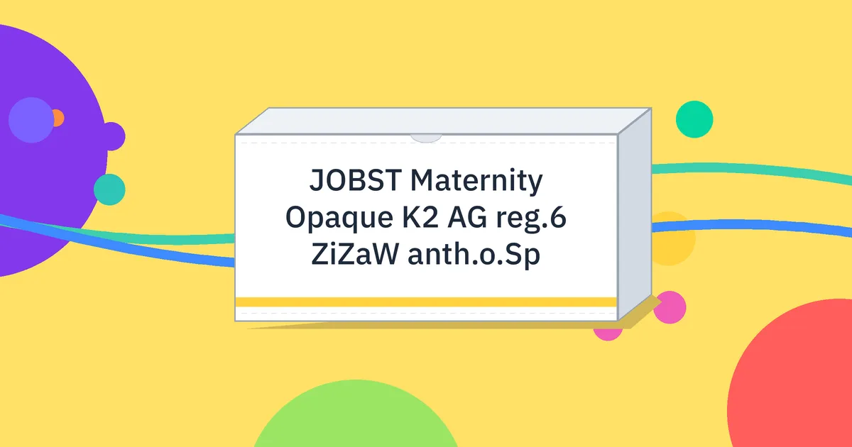 Symbolbild: Packung mit der Aufschrift JOBST Maternity Opaque K2 AG reg.6 ZiZaW anth.o.Sp (PZN 15855948) – Verfügbarkeit und Bezug in Apotheken in Frankfurt am Main