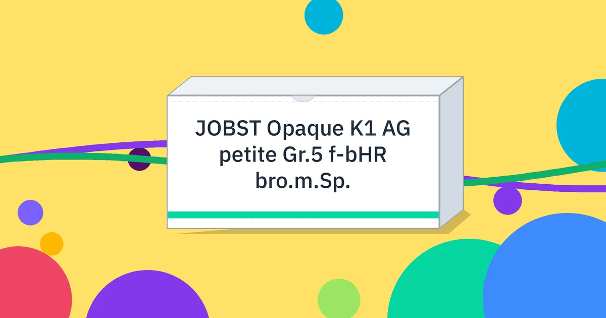 Symbolbild: Packung mit der Aufschrift JOBST Opaque K1 AG petite Gr.5 f-bHR bro.m.Sp. (PZN 13083447) – Verfügbarkeit und Bezug in Apotheken in Frankfurt am Main