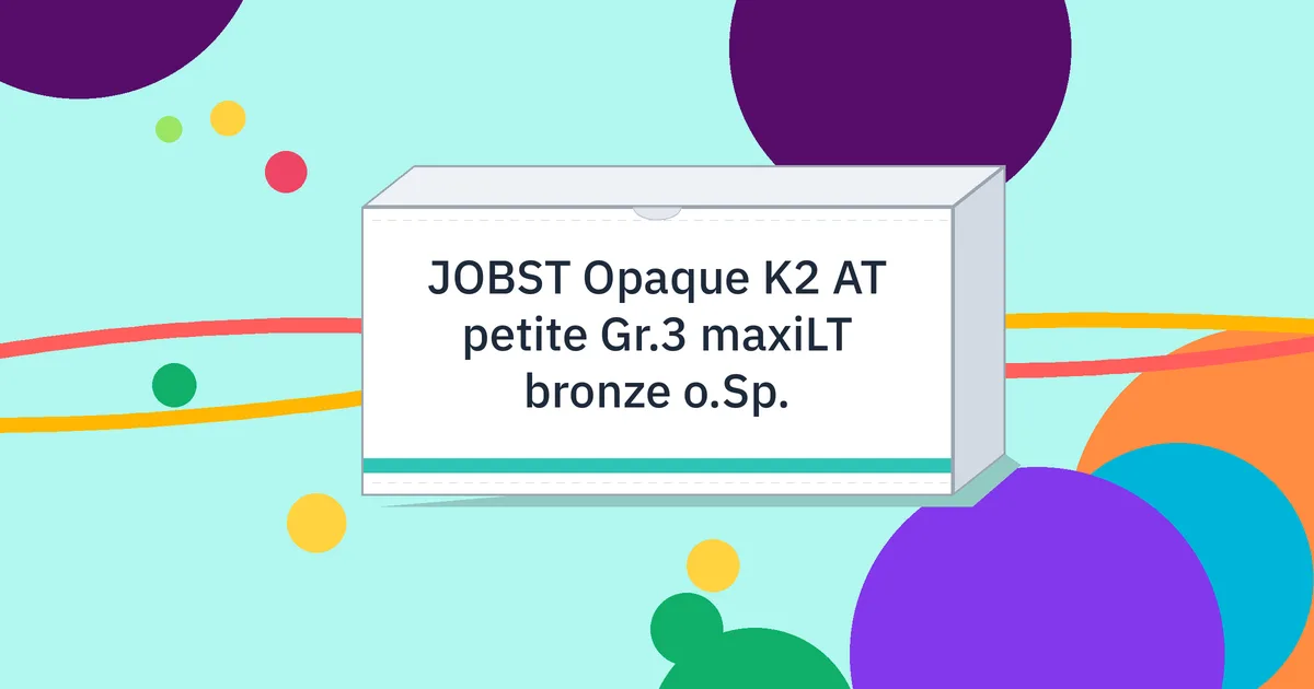 Symbolbild: Packung mit der Aufschrift JOBST Opaque K2 AT petite Gr.3 maxiLT bronze o.Sp. (PZN 13119004) – Verfügbarkeit und Bezug in Apotheken in Frankfurt am Main