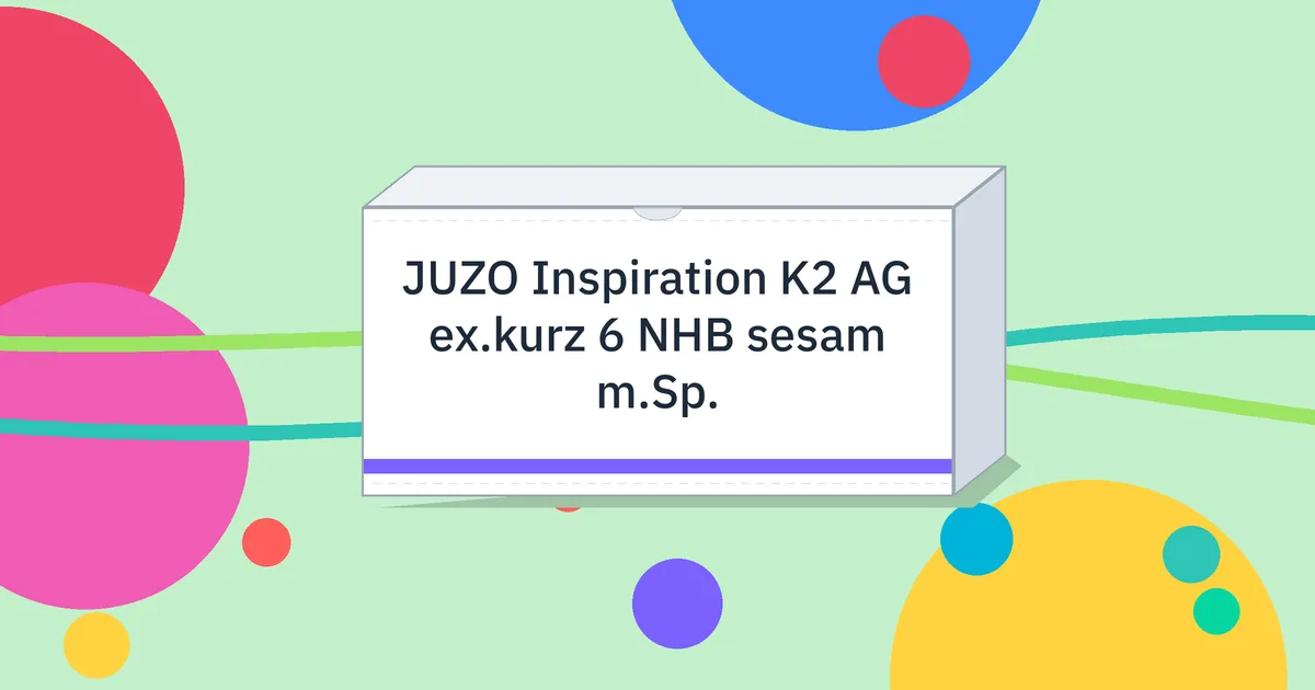 Symbolbild: Packung mit der Aufschrift JUZO Inspiration K2 AG ex.kurz 6 NHB sesam m.Sp. (PZN 14965511) – Verfügbarkeit und Bezug in Apotheken in Frankfurt am Main