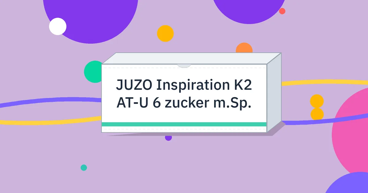 Symbolbild: Packung mit der Aufschrift JUZO Inspiration K2 AT-U 6 zucker m.Sp. (PZN 14928562) – Verfügbarkeit und Bezug in Apotheken in Frankfurt am Main