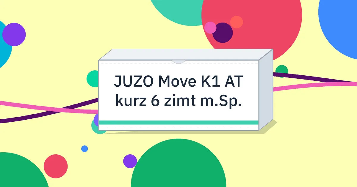 Symbolbild: Packung mit der Aufschrift JUZO Move K1 AT kurz 6 zimt m.Sp. (PZN 20664512) – Verfügbarkeit und Bezug in Apotheken in Frankfurt am Main