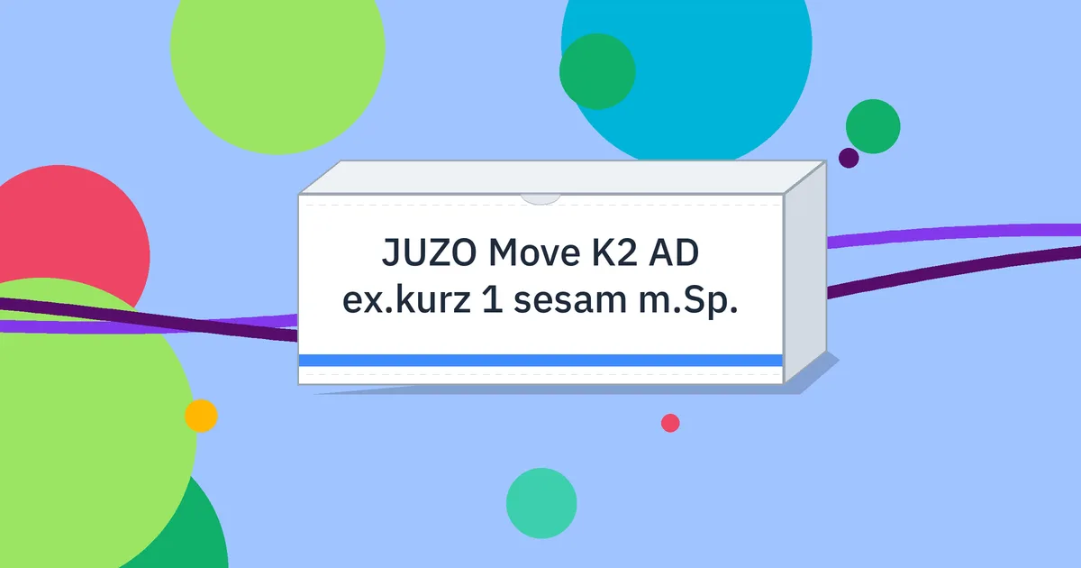 Symbolbild: Packung mit der Aufschrift JUZO Move K2 AD ex.kurz 1 sesam m.Sp. (PZN 18509862) – Verfügbarkeit und Bezug in Apotheken in Frankfurt am Main