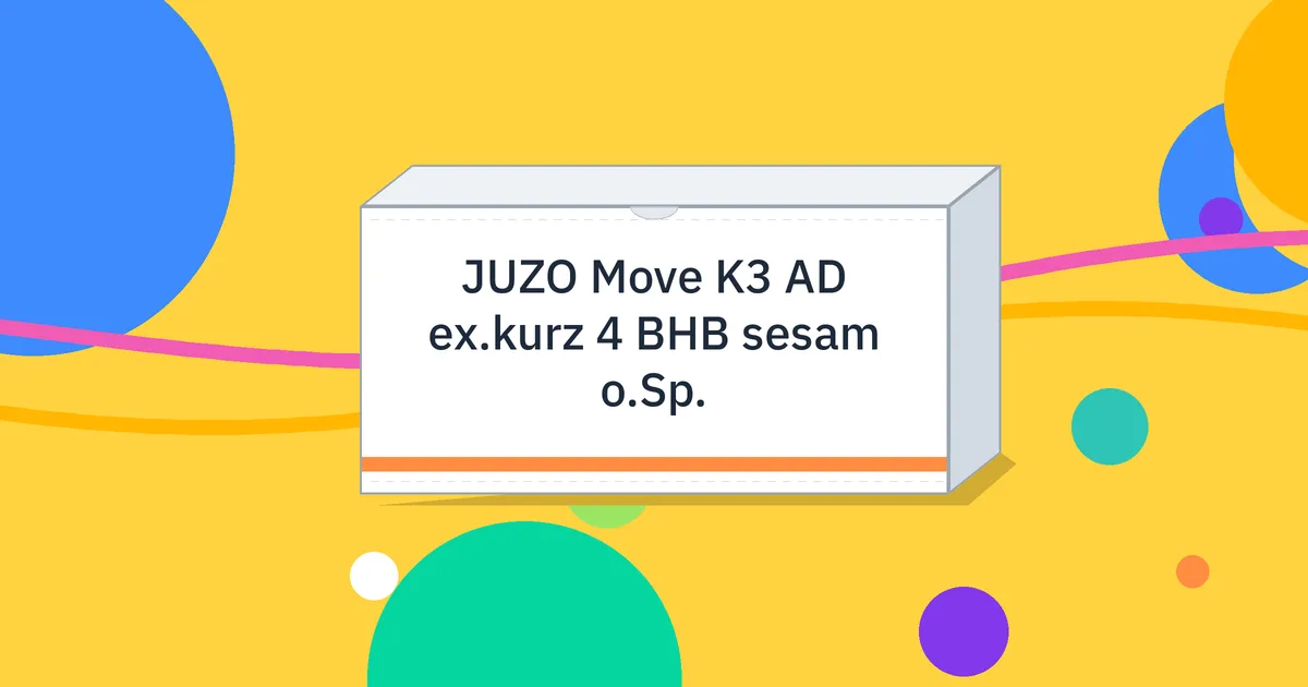 Symbolbild: Packung mit der Aufschrift JUZO Move K3 AD ex.kurz 4 BHB sesam o.Sp. (PZN 18570407) – Verfügbarkeit und Bezug in Apotheken in Frankfurt am Main