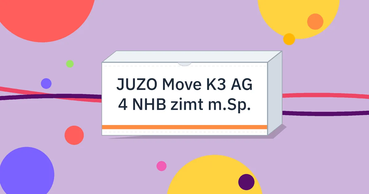Symbolbild: Packung mit der Aufschrift JUZO Move K3 AG 4 NHB zimt m.Sp. (PZN 18575209) – Verfügbarkeit und Bezug in Apotheken in Frankfurt am Main