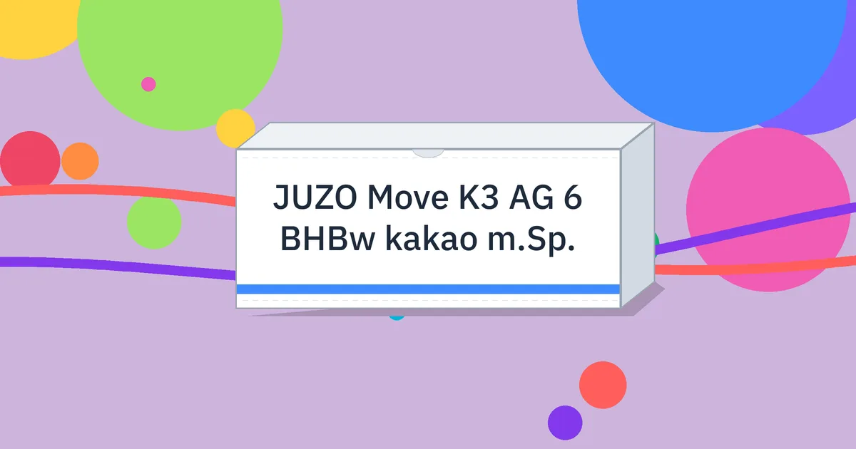 Symbolbild: Packung mit der Aufschrift JUZO Move K3 AG 6 BHBw kakao m.Sp. (PZN 18587827) – Verfügbarkeit und Bezug in Apotheken in Frankfurt am Main