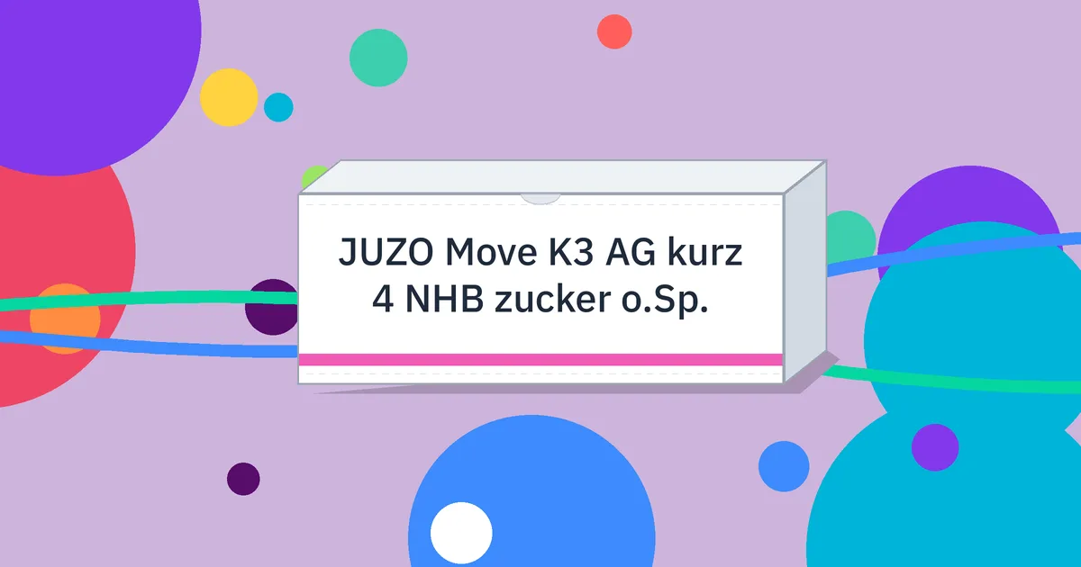 Symbolbild: Packung mit der Aufschrift JUZO Move K3 AG kurz 4 NHB zucker o.Sp. (PZN 18581078) – Verfügbarkeit und Bezug in Apotheken in Frankfurt am Main