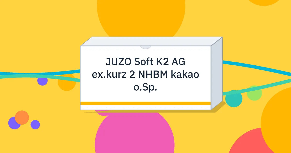 Symbolbild: Packung mit der Aufschrift JUZO Soft K2 AG ex.kurz 2 NHBM kakao o.Sp. (PZN 15002074) – Verfügbarkeit und Bezug in Apotheken in Frankfurt am Main