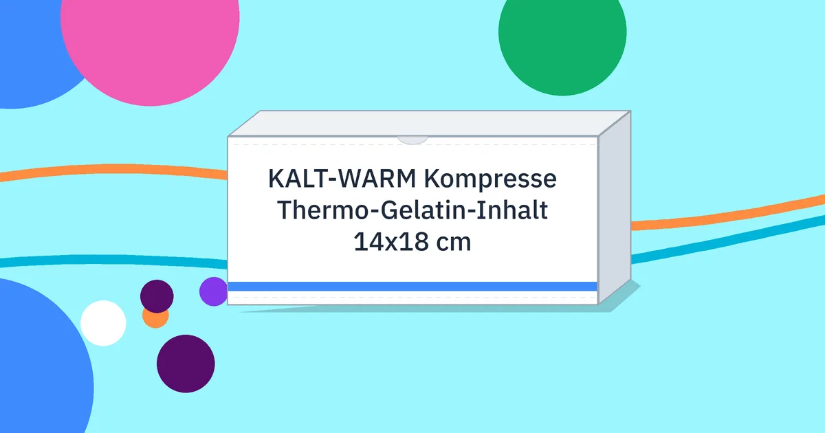 Symbolbild: Packung mit der Aufschrift KALT-WARM Kompresse Thermo-Gelatin-Inhalt 14x18 cm (PZN 00351610) – Verfügbarkeit und Bezug in Apotheken in Frankfurt am Main