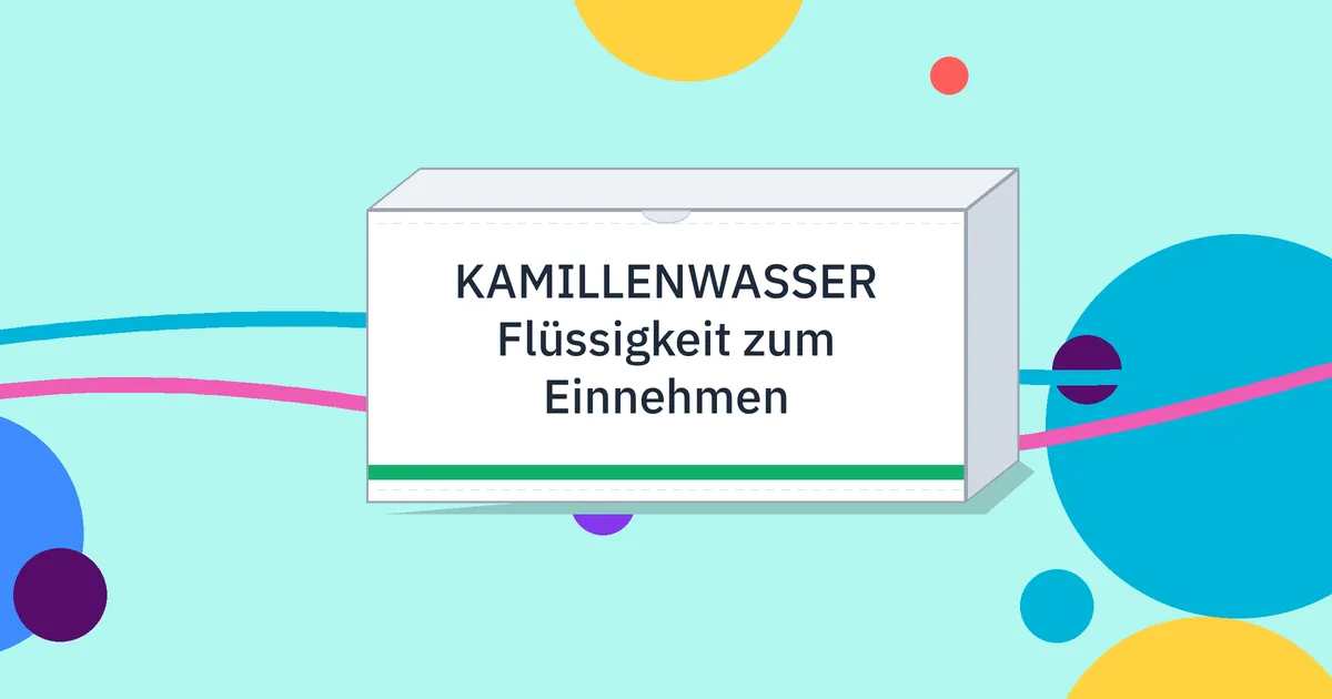 Symbolbild: Packung mit der Aufschrift KAMILLENWASSER Flüssigkeit zum Einnehmen (PZN 15401101) – Verfügbarkeit und Bezug in Apotheken in Frankfurt am Main
