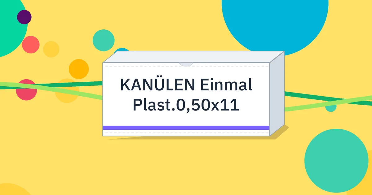 Symbolbild: Packung mit der Aufschrift KANÜLEN Einmal Plast.0,50x11 (PZN 01965366) – Verfügbarkeit und Bezug in Apotheken in Frankfurt am Main