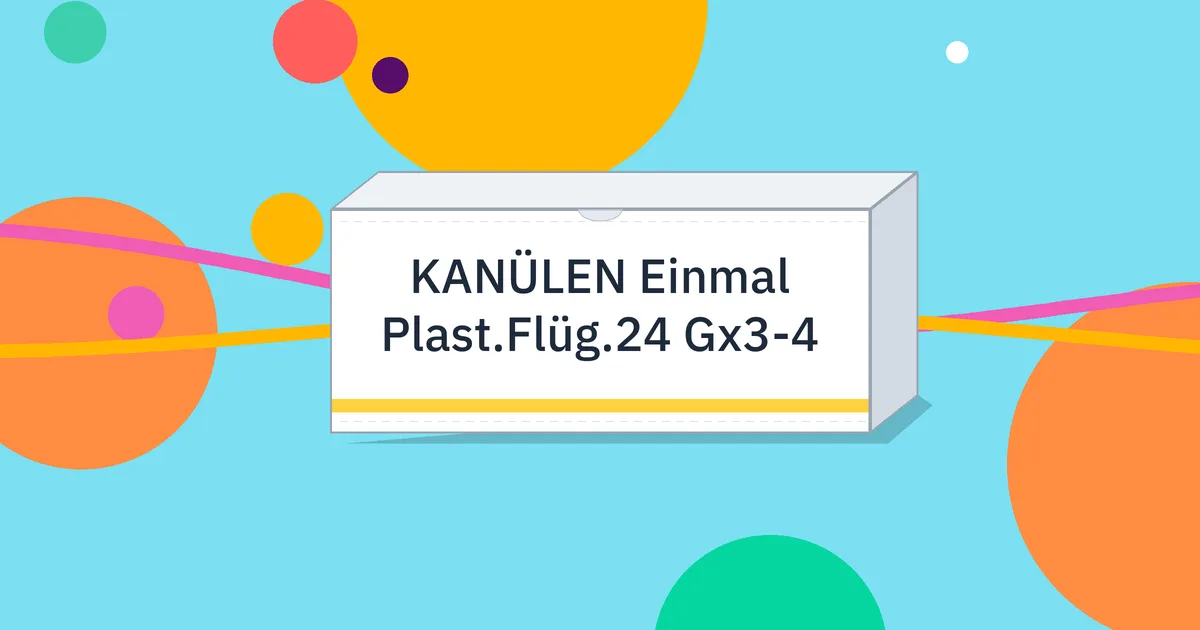 Symbolbild: Packung mit der Aufschrift KANÜLEN Einmal Plast.Flüg.24 Gx3-4 (PZN 02440878) – Verfügbarkeit und Bezug in Apotheken in Frankfurt am Main