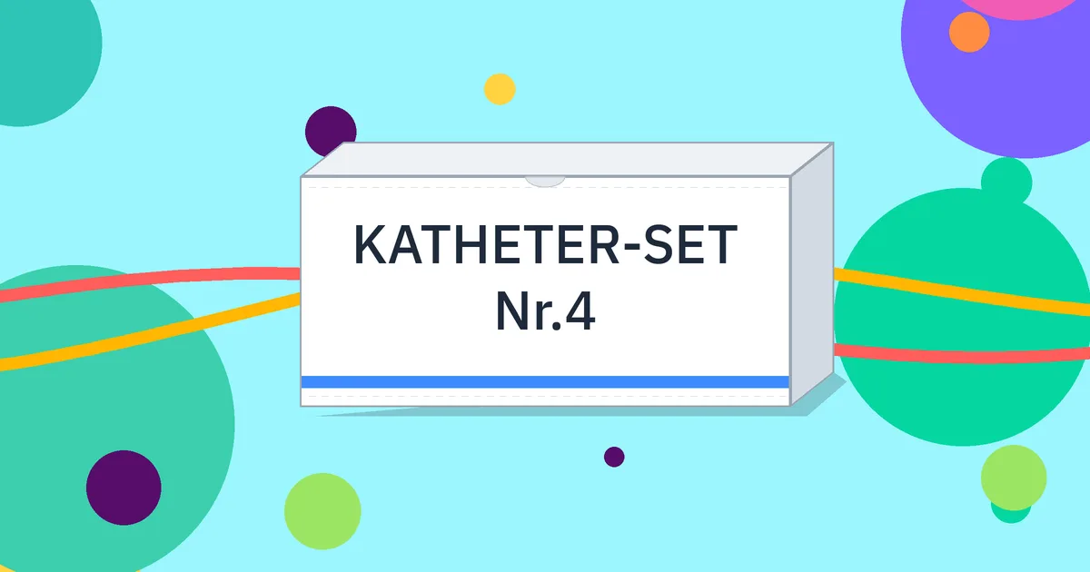 Symbolbild: Packung mit der Aufschrift KATHETER-SET Nr.4 (PZN 02441731) – Verfügbarkeit und Bezug in Apotheken in Frankfurt am Main