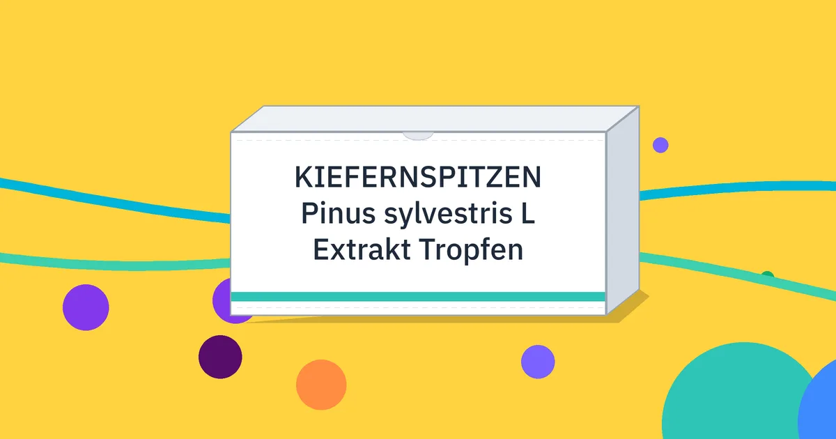 Symbolbild: Packung mit der Aufschrift KIEFERNSPITZEN Pinus sylvestris L Extrakt Tropfen (PZN 20211408) – Verfügbarkeit und Bezug in Apotheken in Frankfurt am Main
