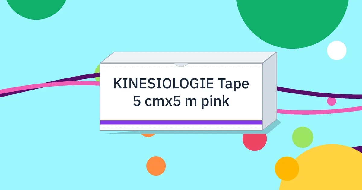 Symbolbild: Packung mit der Aufschrift KINESIOLOGIE Tape 5 cmx5 m pink (PZN 07773739) – Verfügbarkeit und Bezug in Apotheken in Frankfurt am Main
