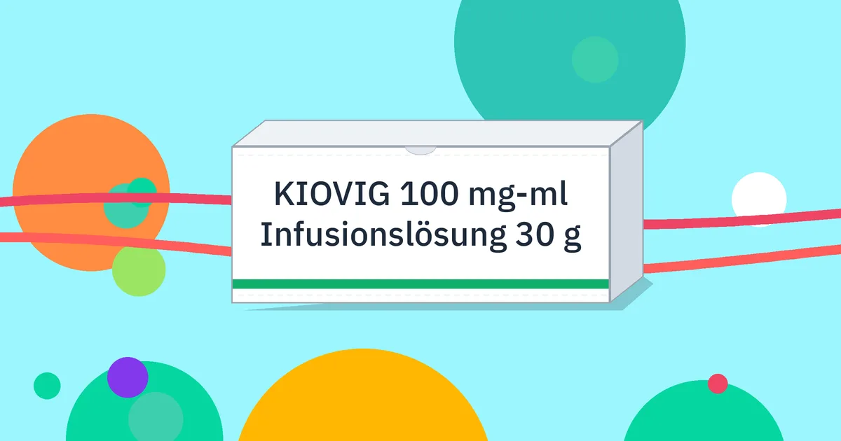 Symbolbild: Packung mit der Aufschrift KIOVIG 100 mg-ml Infusionslösung 30 g (PZN 11652390) – Verfügbarkeit und Bezug in Apotheken in Frankfurt am Main