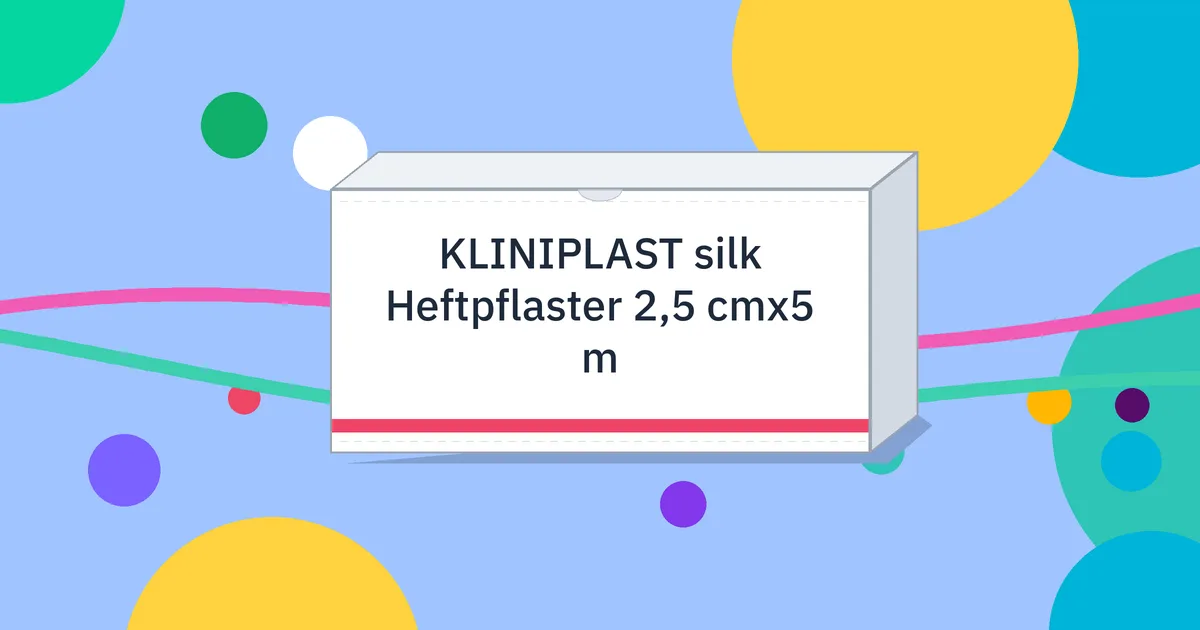 Symbolbild: Packung mit der Aufschrift KLINIPLAST silk Heftpflaster 2,5 cmx5 m (PZN 16039671) – Verfügbarkeit und Bezug in Apotheken in Frankfurt am Main