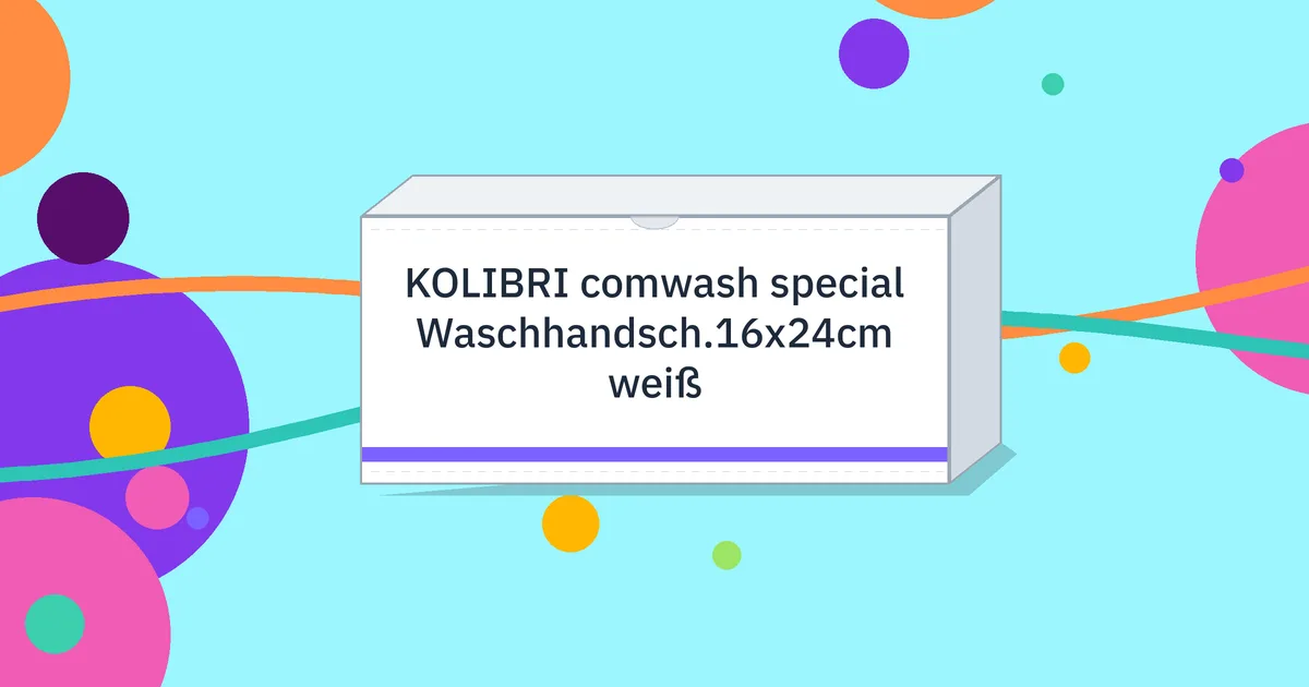 Symbolbild: Packung mit der Aufschrift KOLIBRI comwash special Waschhandsch.16x24cm weiß (PZN 01855040) – Verfügbarkeit und Bezug in Apotheken in Frankfurt am Main