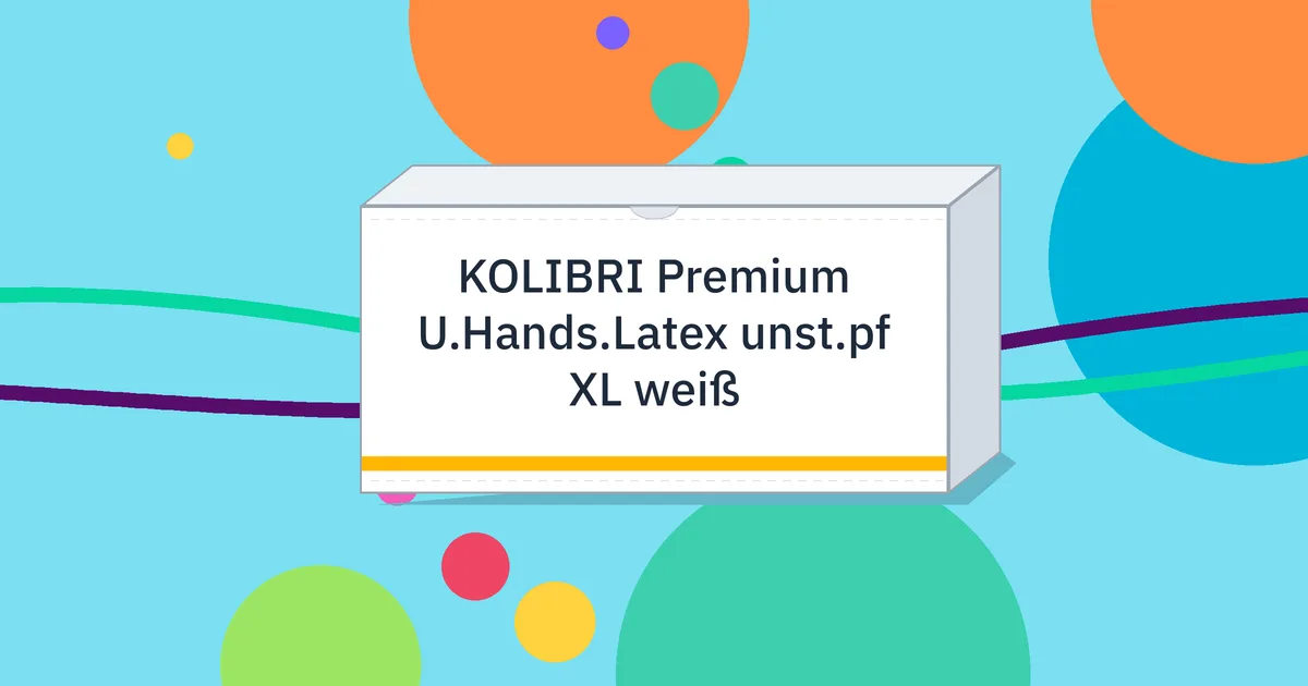 Symbolbild: Packung mit der Aufschrift KOLIBRI Premium U.Hands.Latex unst.pf XL weiß (PZN 15198947) – Verfügbarkeit und Bezug in Apotheken in Frankfurt am Main