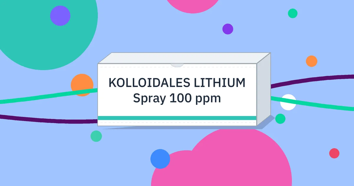 Symbolbild: Packung mit der Aufschrift KOLLOIDALES LITHIUM Spray 100 ppm (PZN 19764622) – Verfügbarkeit und Bezug in Apotheken in Frankfurt am Main