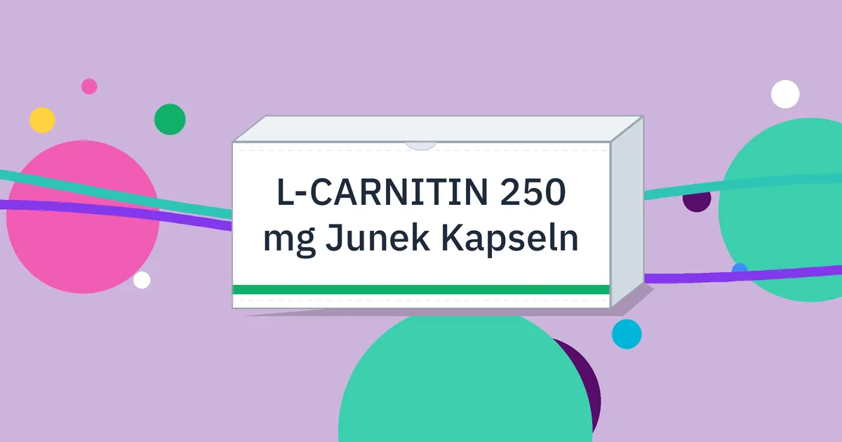 Symbolbild: Packung mit der Aufschrift L-CARNITIN 250 mg Junek Kapseln (PZN 01052157) – Verfügbarkeit und Bezug in Apotheken in Frankfurt am Main