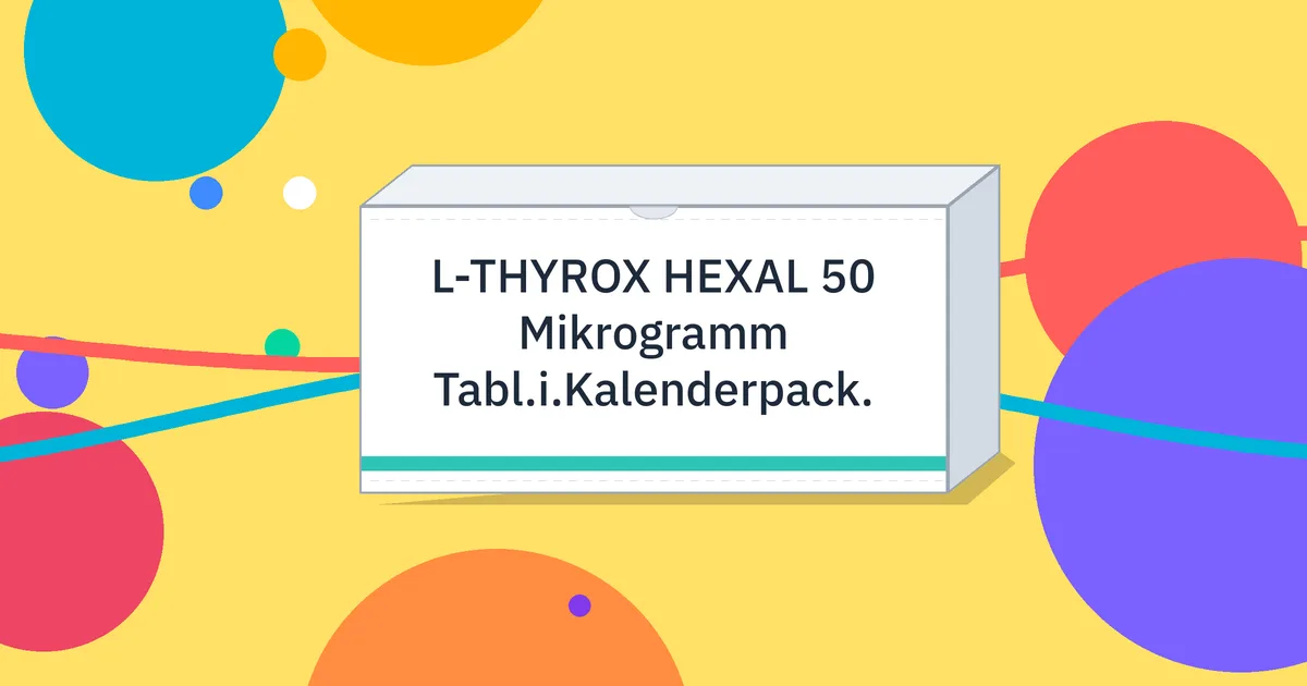 Symbolbild: Packung mit der Aufschrift L-THYROX HEXAL 50 Mikrogramm Tabl.i.Kalenderpack. (PZN 14295111) – Verfügbarkeit und Bezug in Apotheken in Frankfurt am Main