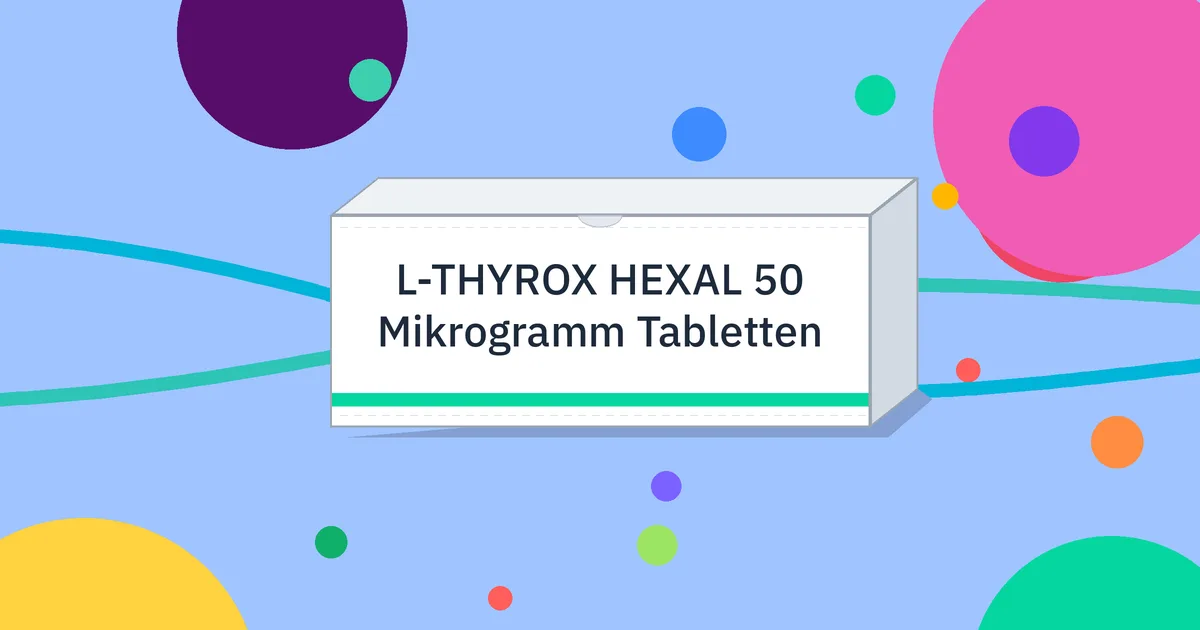 Symbolbild: Packung mit der Aufschrift L-THYROX HEXAL 50 Mikrogramm Tabletten (PZN 00811709) – Verfügbarkeit und Bezug in Apotheken in Frankfurt am Main