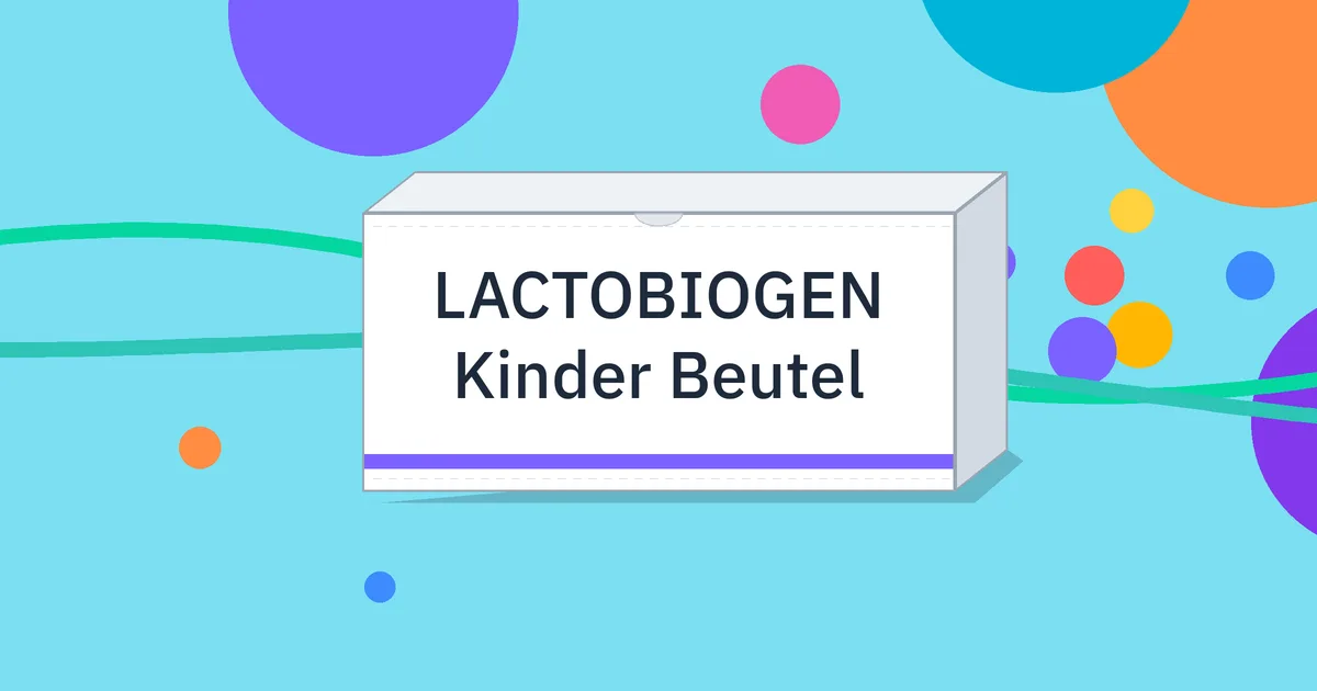 Symbolbild: Packung mit der Aufschrift LACTOBIOGEN Kinder Beutel (PZN 06138343) – Verfügbarkeit und Bezug in Apotheken in Frankfurt am Main