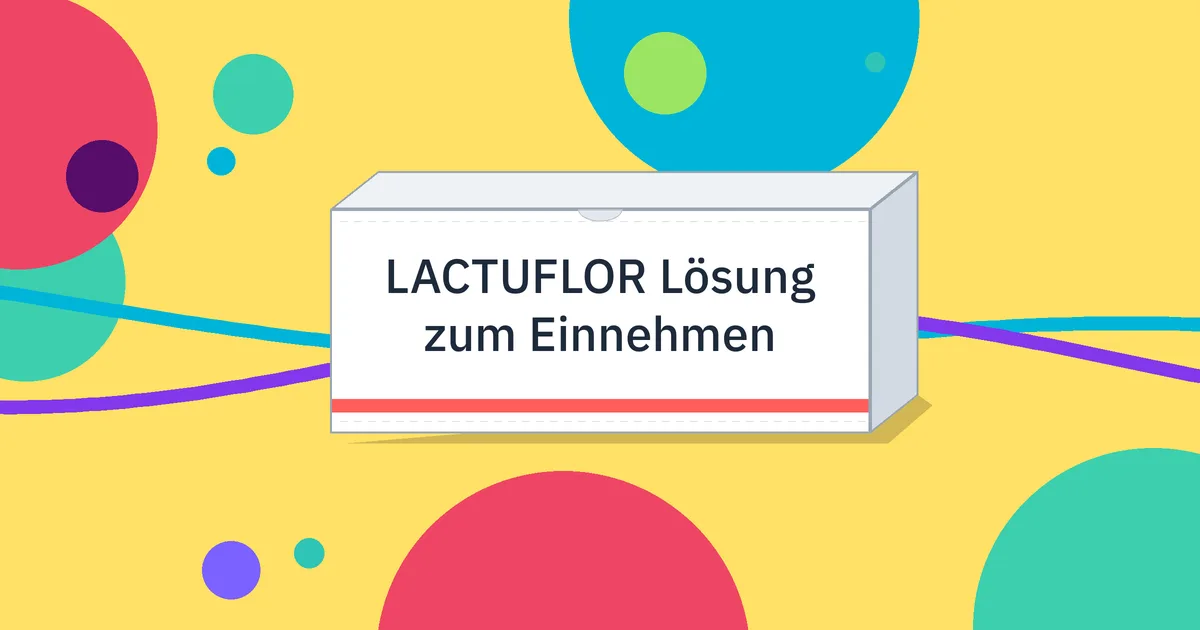 Symbolbild: Packung mit der Aufschrift LACTUFLOR Lösung zum Einnehmen (PZN 02769609) – Verfügbarkeit und Bezug in Apotheken in Frankfurt am Main