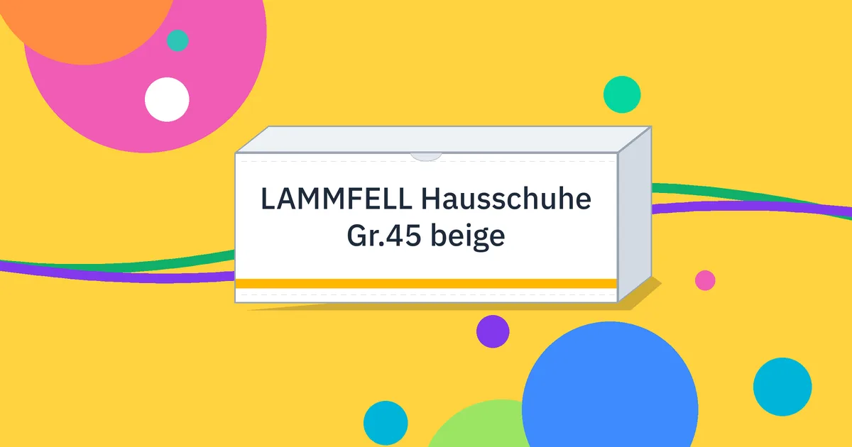 Symbolbild: Packung mit der Aufschrift LAMMFELL Hausschuhe Gr.45 beige (PZN 13228242) – Verfügbarkeit und Bezug in Apotheken in Frankfurt am Main