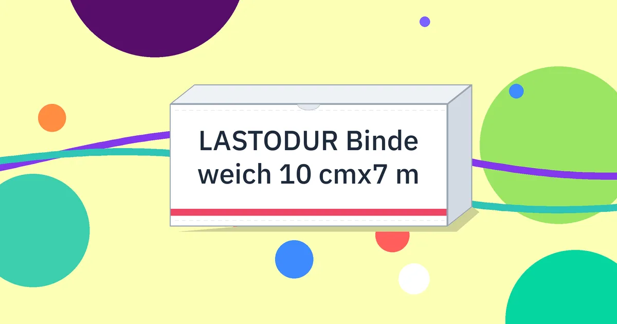 Symbolbild: Packung mit der Aufschrift LASTODUR Binde weich 10 cmx7 m (PZN 01852685) – Verfügbarkeit und Bezug in Apotheken in Frankfurt am Main