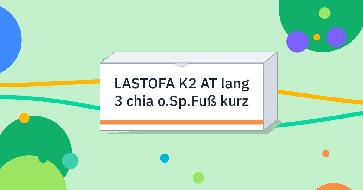 Symbolbild: Packung mit der Aufschrift LASTOFA K2 AT lang 3 chia o.Sp.Fuß kurz (PZN 13808904) – Verfügbarkeit und Bezug in Apotheken in Frankfurt am Main