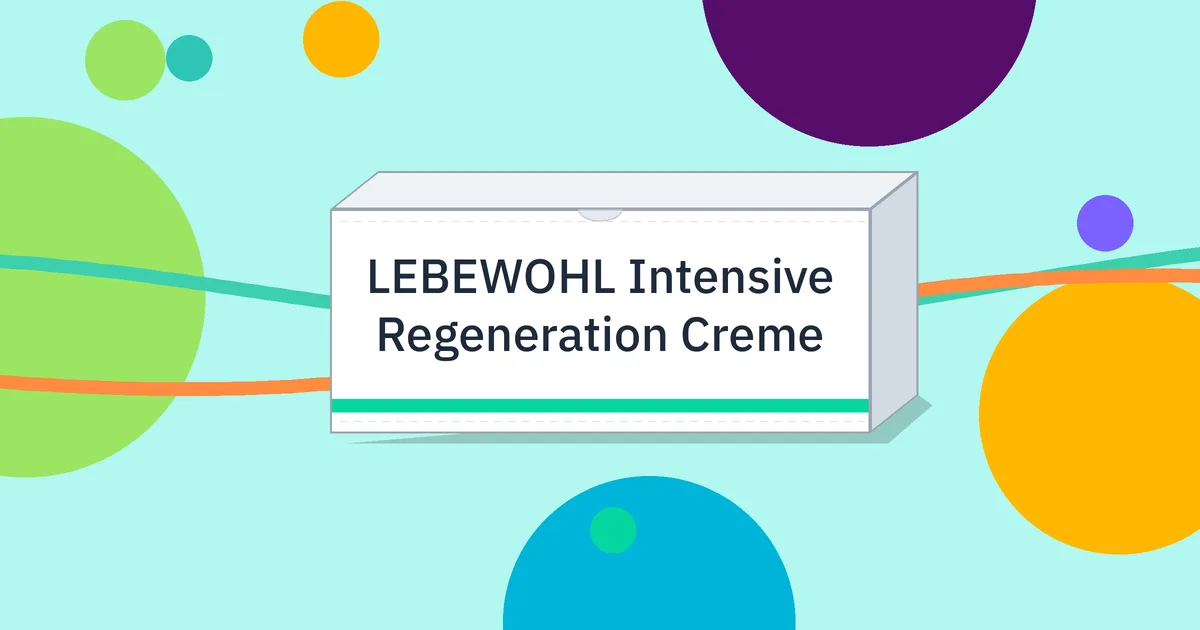 Symbolbild: Packung mit der Aufschrift LEBEWOHL Intensive Regeneration Creme (PZN 19845970) – Verfügbarkeit und Bezug in Apotheken in Frankfurt am Main