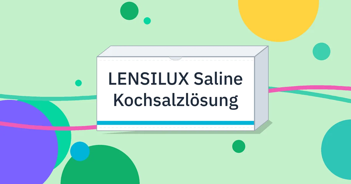 Symbolbild: Packung mit der Aufschrift LENSILUX Saline Kochsalzlösung (PZN 05977030) – Verfügbarkeit und Bezug in Apotheken in Frankfurt am Main