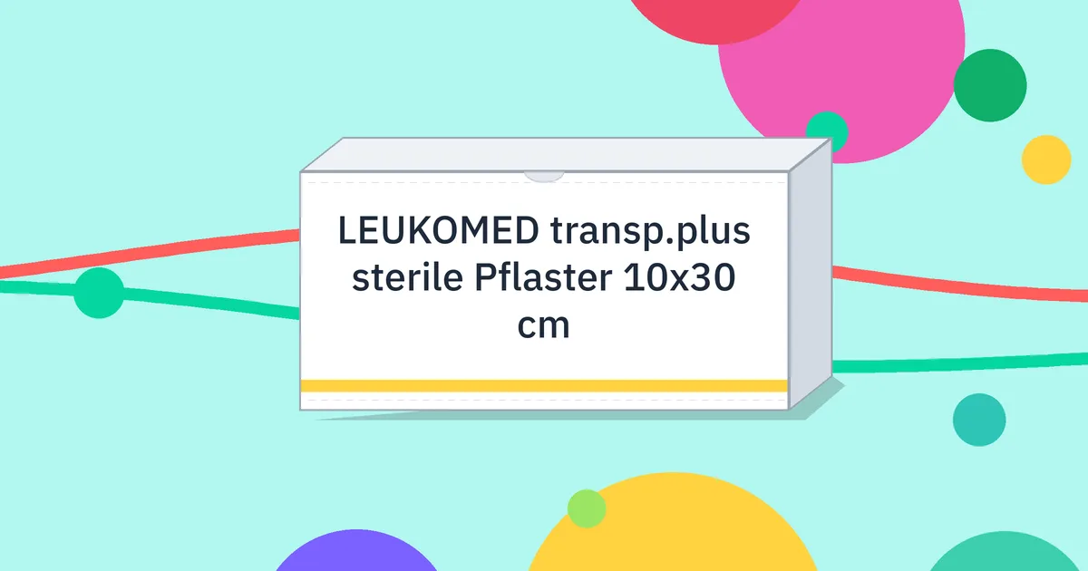 Symbolbild: Packung mit der Aufschrift LEUKOMED transp.plus sterile Pflaster 10x30 cm (PZN 01051086) – Verfügbarkeit und Bezug in Apotheken in Frankfurt am Main