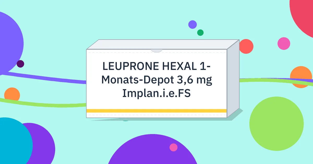 Symbolbild: Packung mit der Aufschrift LEUPRONE HEXAL 1-Monats-Depot 3,6 mg Implan.i.e.FS (PZN 18175065) – Verfügbarkeit und Bezug in Apotheken in Frankfurt am Main