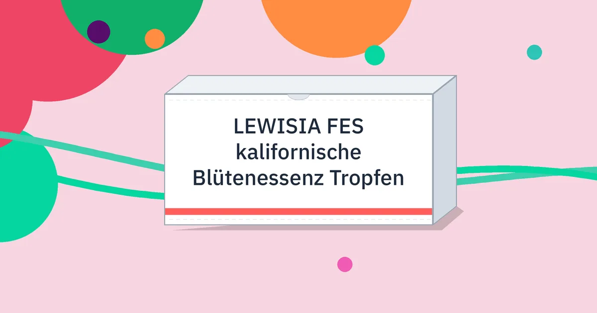 Symbolbild: Packung mit der Aufschrift LEWISIA FES kalifornische Blütenessenz Tropfen (PZN 18809937) – Verfügbarkeit und Bezug in Apotheken in Frankfurt am Main