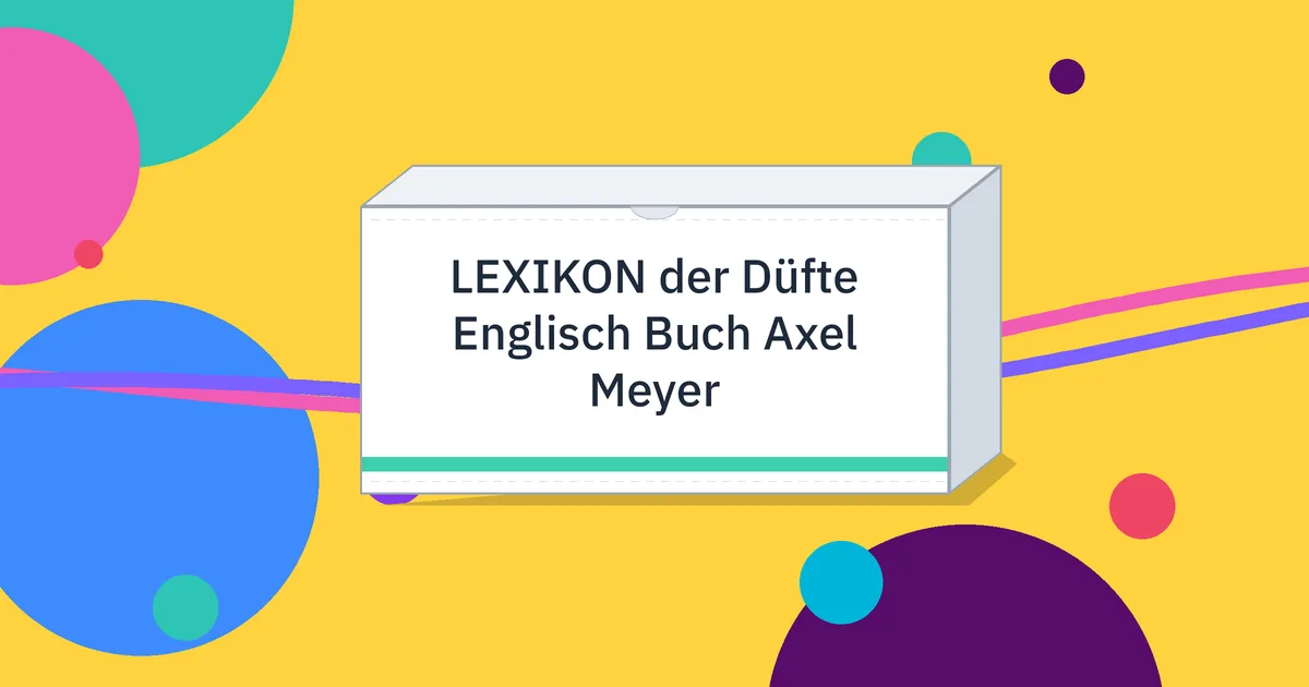 Symbolbild: Packung mit der Aufschrift LEXIKON der Düfte Englisch Buch Axel Meyer (PZN 12362429) – Verfügbarkeit und Bezug in Apotheken in Frankfurt am Main