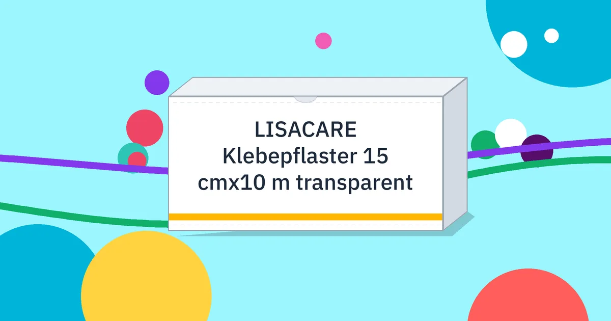 Symbolbild: Packung mit der Aufschrift LISACARE Klebepflaster 15 cmx10 m transparent (PZN 18325205) – Verfügbarkeit und Bezug in Apotheken in Frankfurt am Main