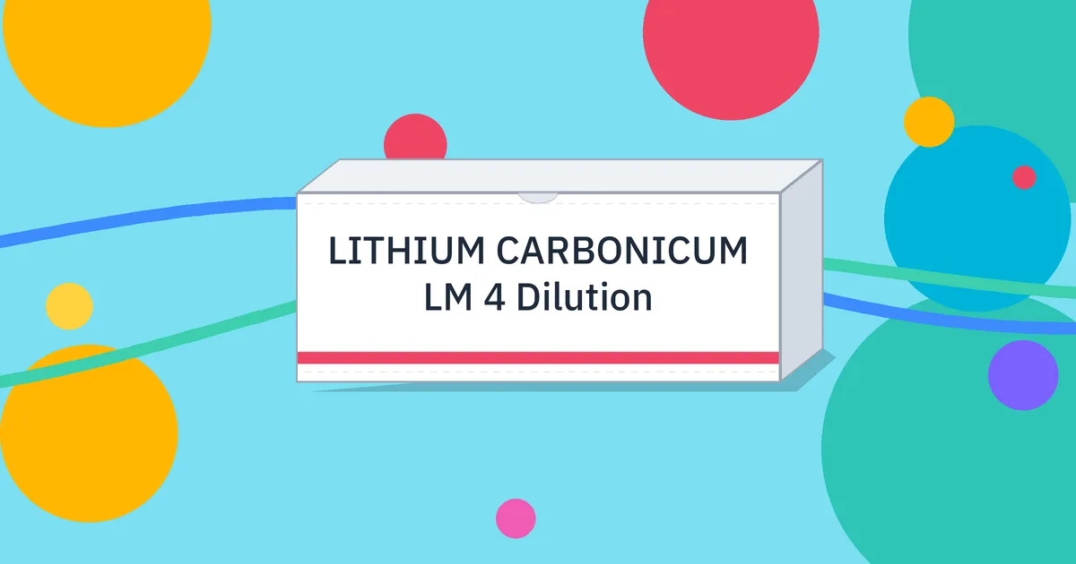 Symbolbild: Packung mit der Aufschrift LITHIUM CARBONICUM LM 4 Dilution (PZN 12931459) – Verfügbarkeit und Bezug in Apotheken in Frankfurt am Main