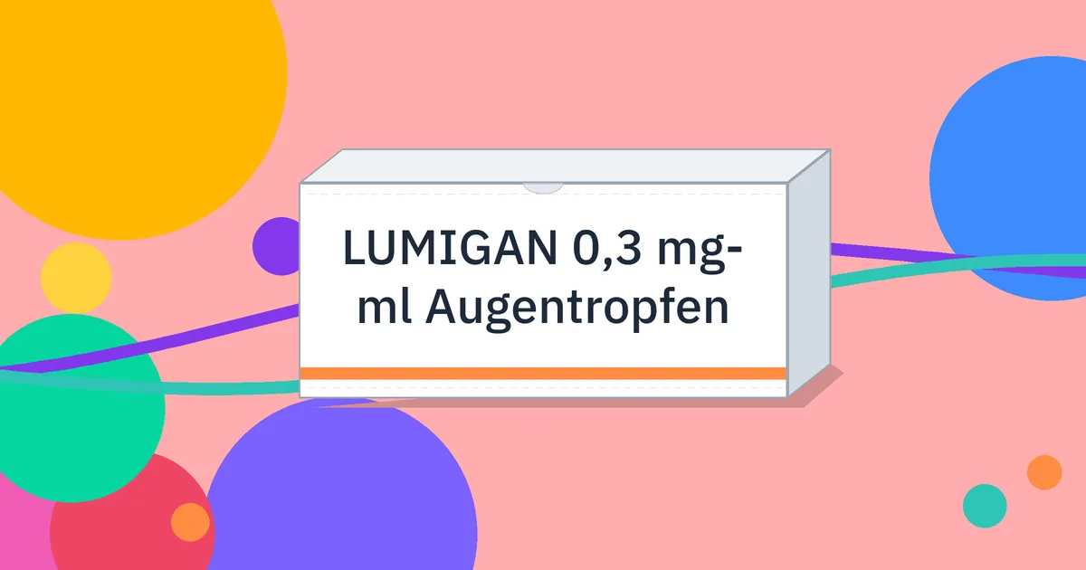 Symbolbild: Packung mit der Aufschrift LUMIGAN 0,3 mg-ml Augentropfen (PZN 10402538) – Verfügbarkeit und Bezug in Apotheken in Frankfurt am Main
