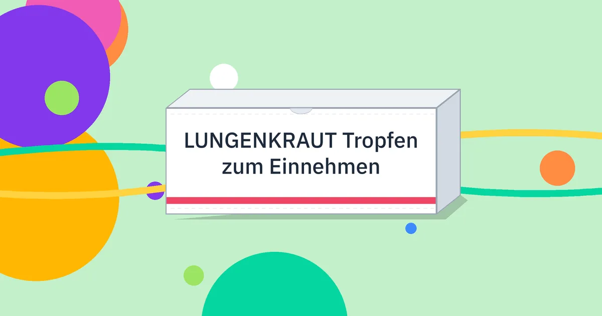 Symbolbild: Packung mit der Aufschrift LUNGENKRAUT Tropfen zum Einnehmen (PZN 11602647) – Verfügbarkeit und Bezug in Apotheken in Frankfurt am Main