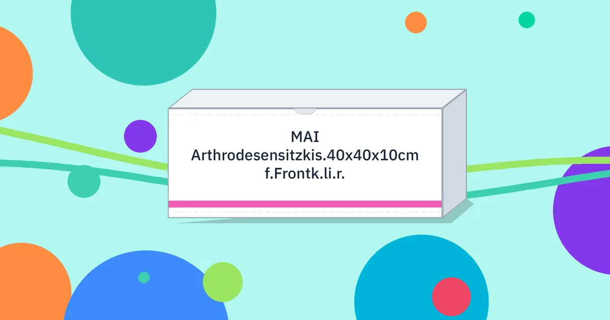Symbolbild: Packung mit der Aufschrift MAI Arthrodesensitzkis.40x40x10cm f.Frontk.li.r. (PZN 00164658) – Verfügbarkeit und Bezug in Apotheken in Frankfurt am Main