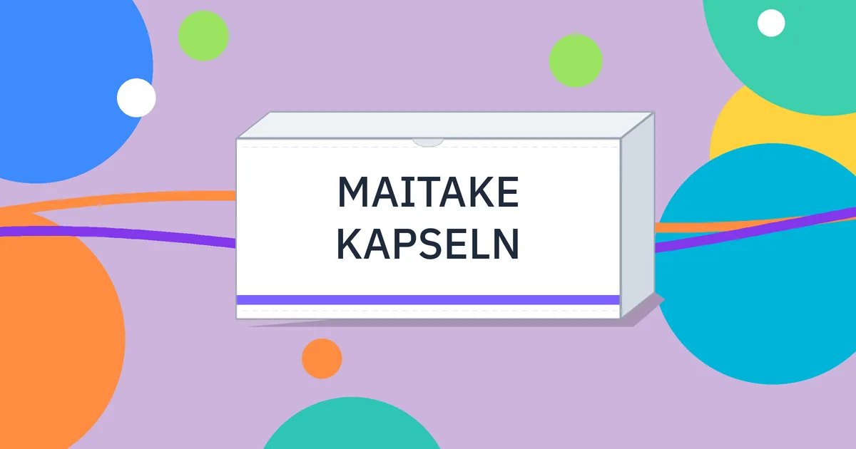 Symbolbild: Packung mit der Aufschrift MAITAKE KAPSELN (PZN 12800993) – Verfügbarkeit und Bezug in Apotheken in Frankfurt am Main